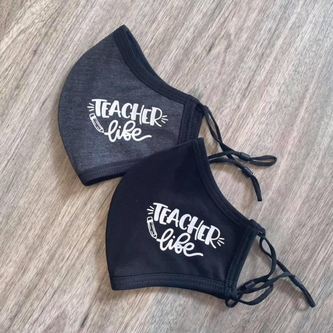 Teacher Life Back to School Adjustable and Reversible Face Mask Face ...