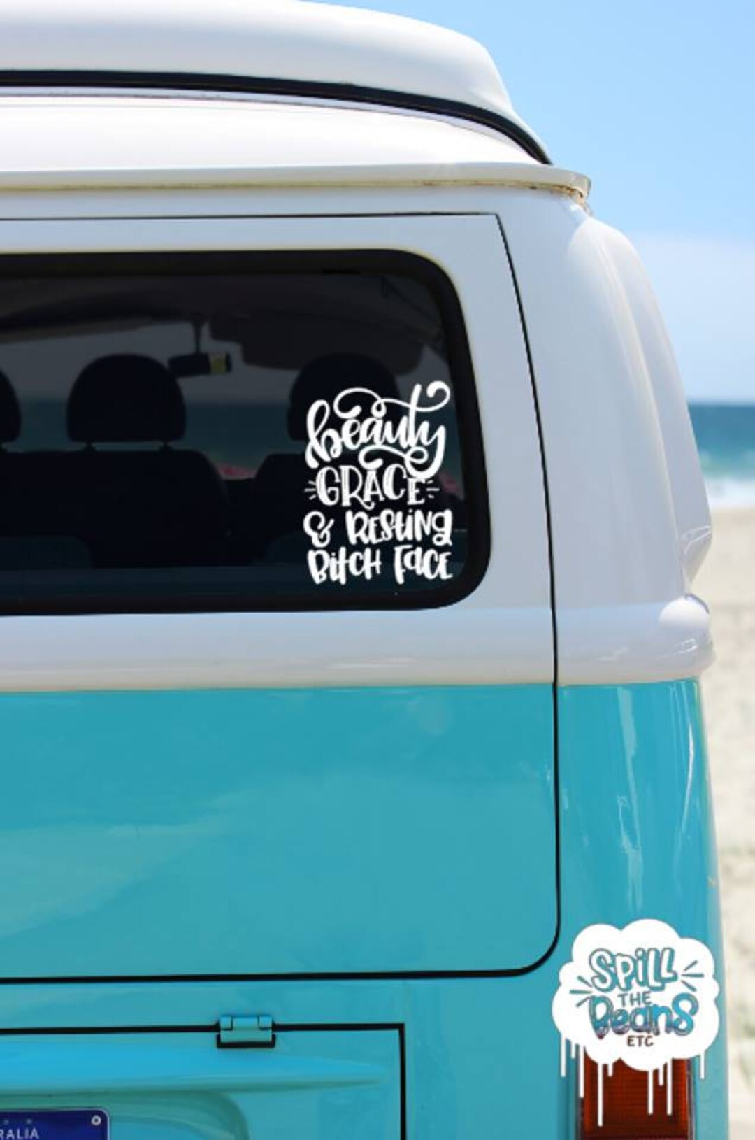 RBF, Funny Car Decal, Resting B Face, Girls Car, Car Decal, Vinyl Car ...