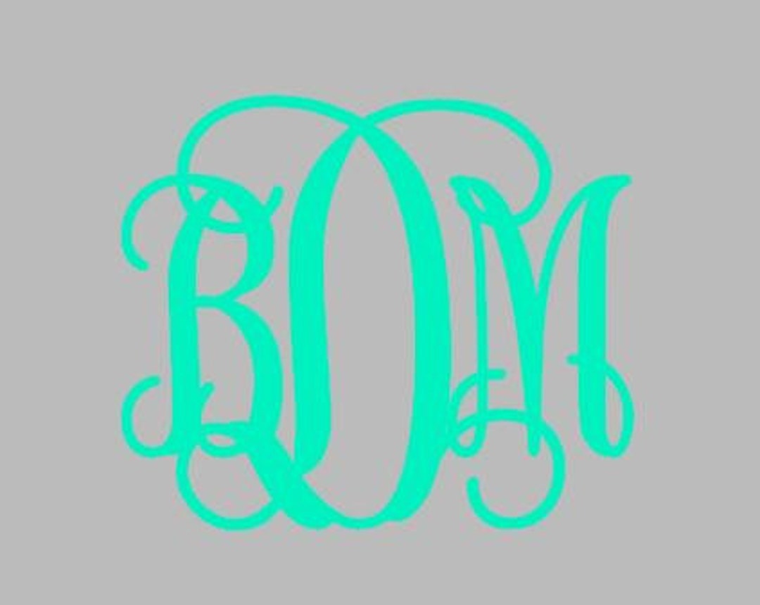 Custom Vinyl Monogram Decal Fancy Circle Car Laptop Phone Window ...