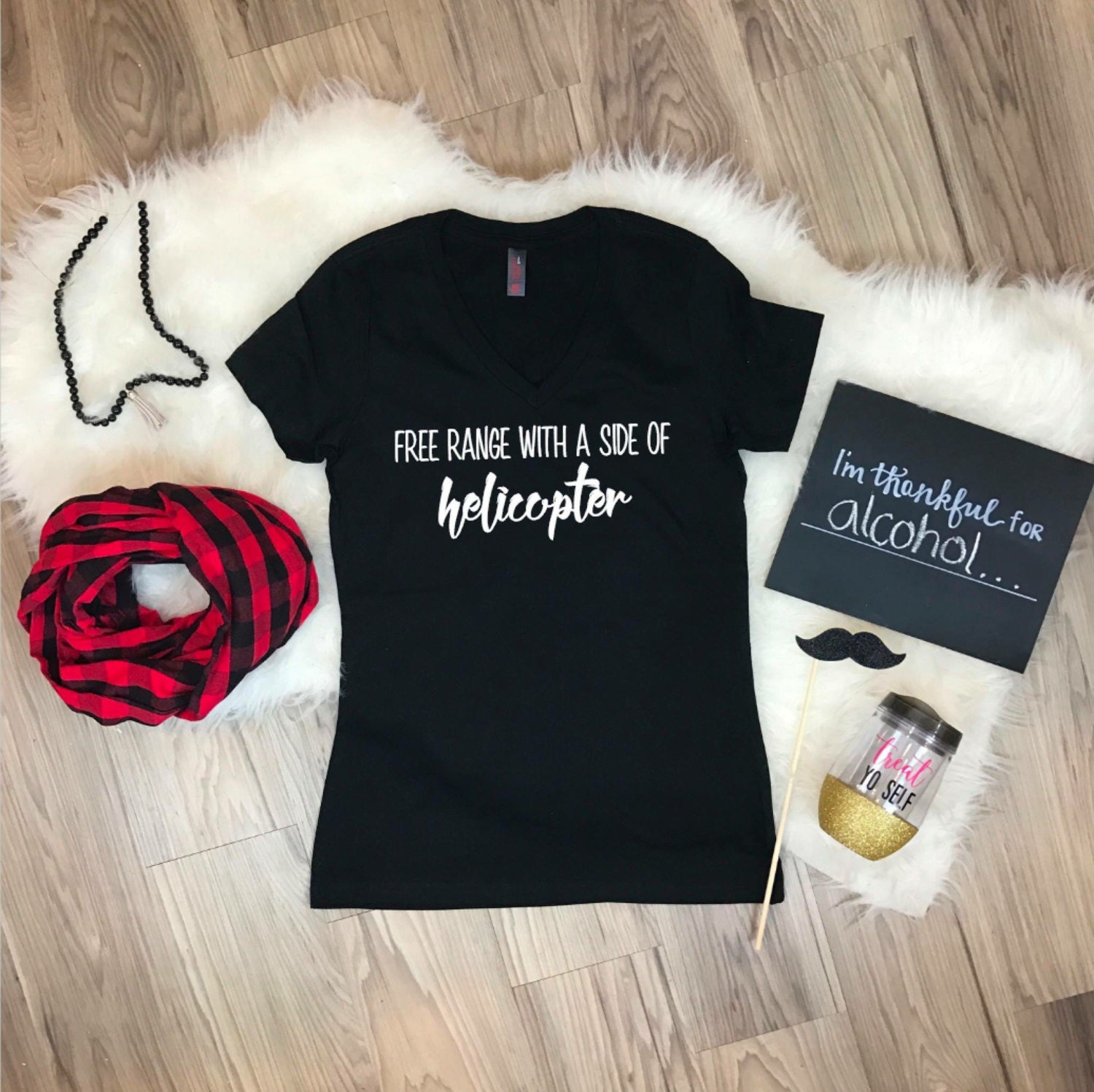 Trendy Mama Tee Free Range With a Side of Helicopter-ish - Etsy