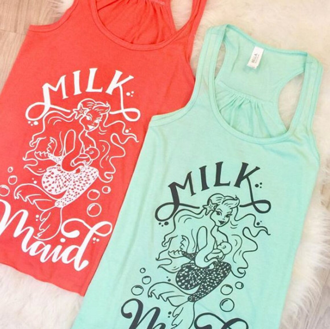 MILK MAID, Breastfeeding Mermaid, Trendy Mama Tank, Breastfeeding Shirt ...