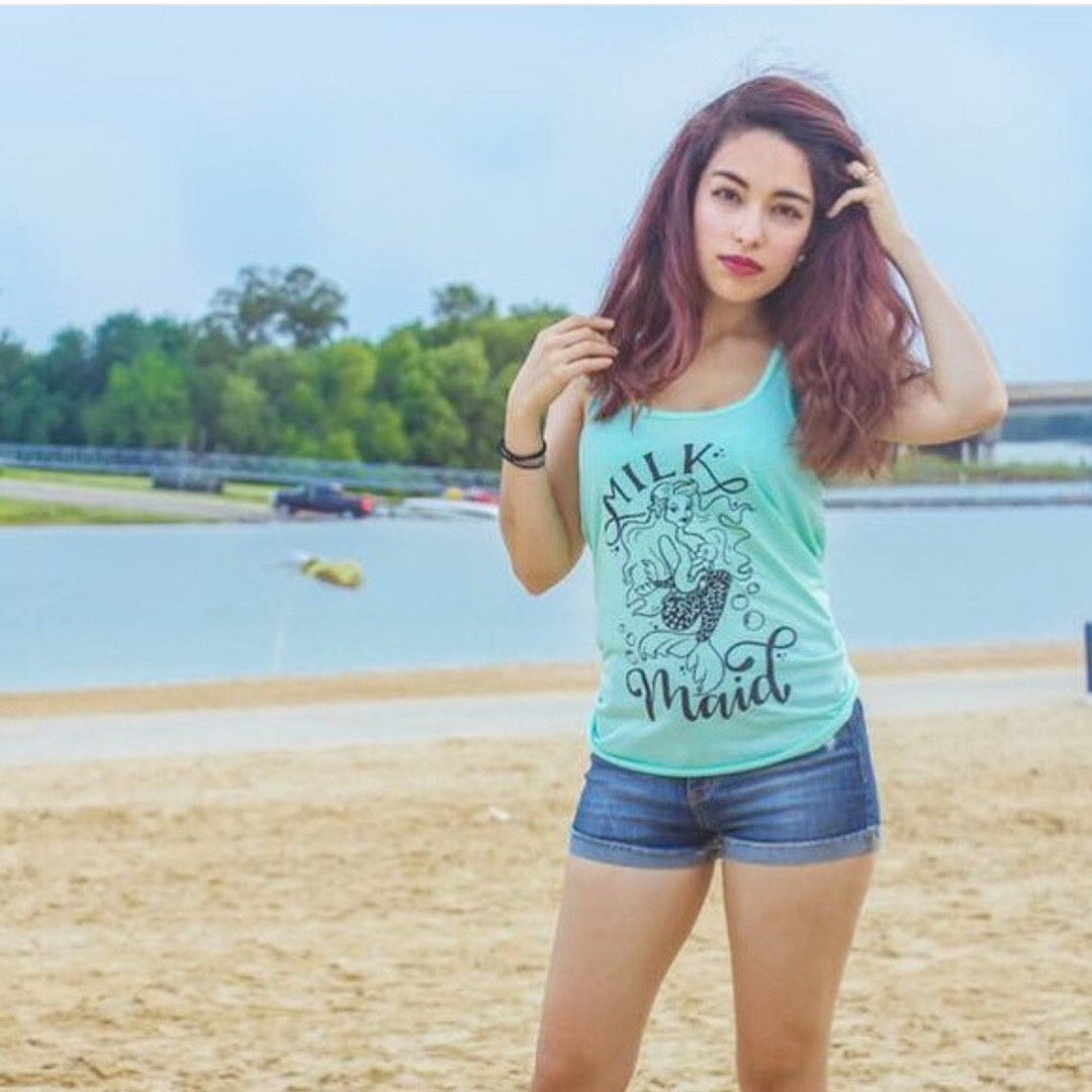 MILK MAID, Breastfeeding Mermaid, Trendy Mama Tank, Breastfeeding Shirt ...