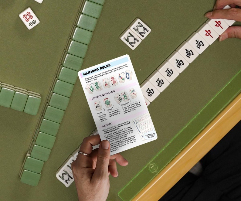 Complete Printable Mahjong Rules Card - Illustrated Guide - Etsy