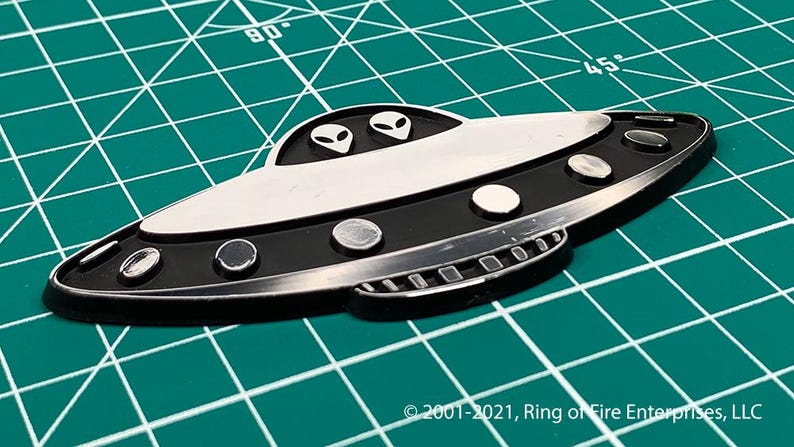 Flying Saucer Stylized UFO Graphic 3D Auto Emblem - Etsy