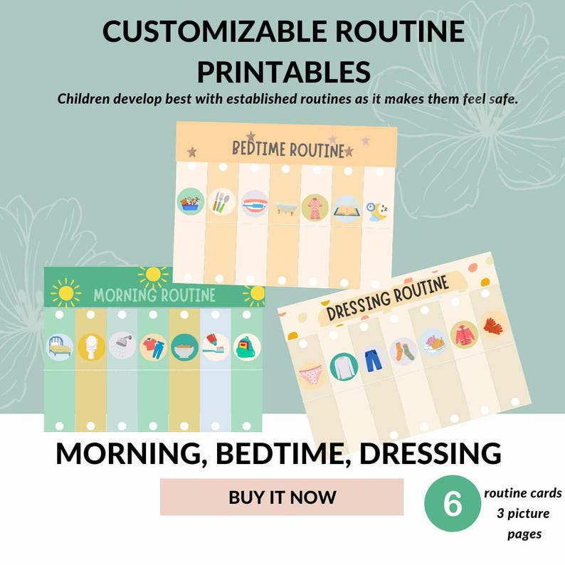 Visual Schedule | Morning Bedtime Dressing Routine | Kinder | Kids ...
