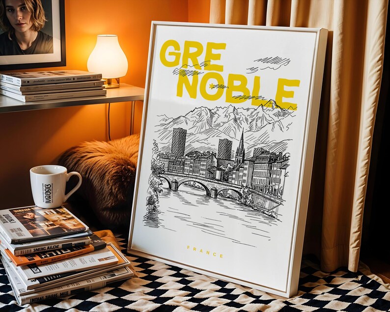 Grenoble City Wall Art Print, Grenoble France Cityscape Poster - Etsy UK