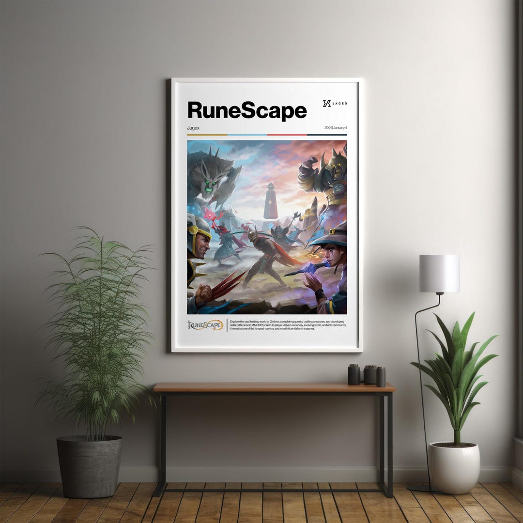 Runescape Poster | Runescape Art Print | Video Game Poster | Minimalist ...