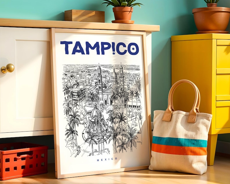 Tampico Print, Tampico Poster, Mexico Wall Art Print, Tampico Lover ...