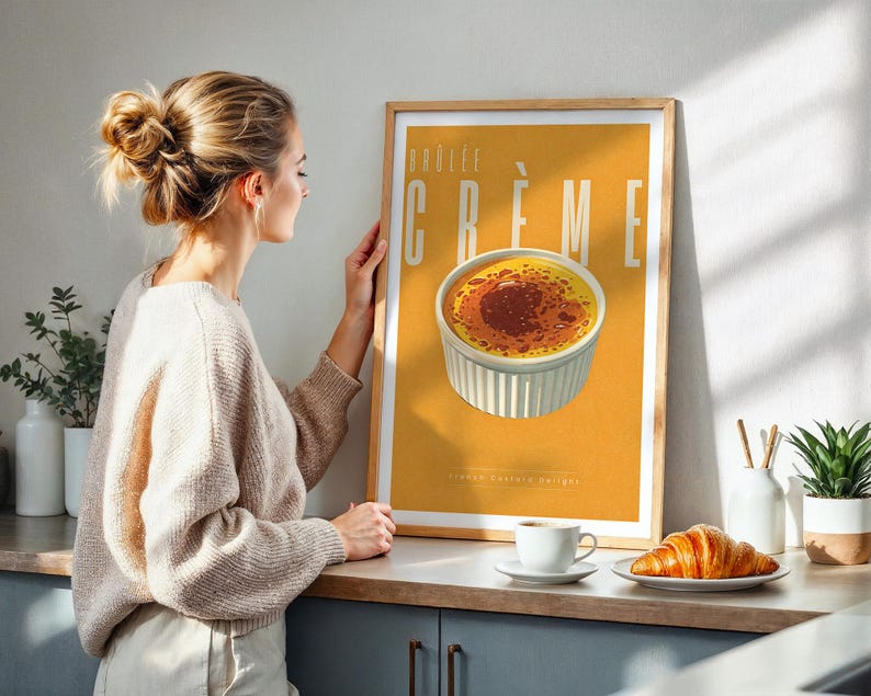 Creme Brulee Wall Art Print - French Food Art - Kitchen Wall Art ...