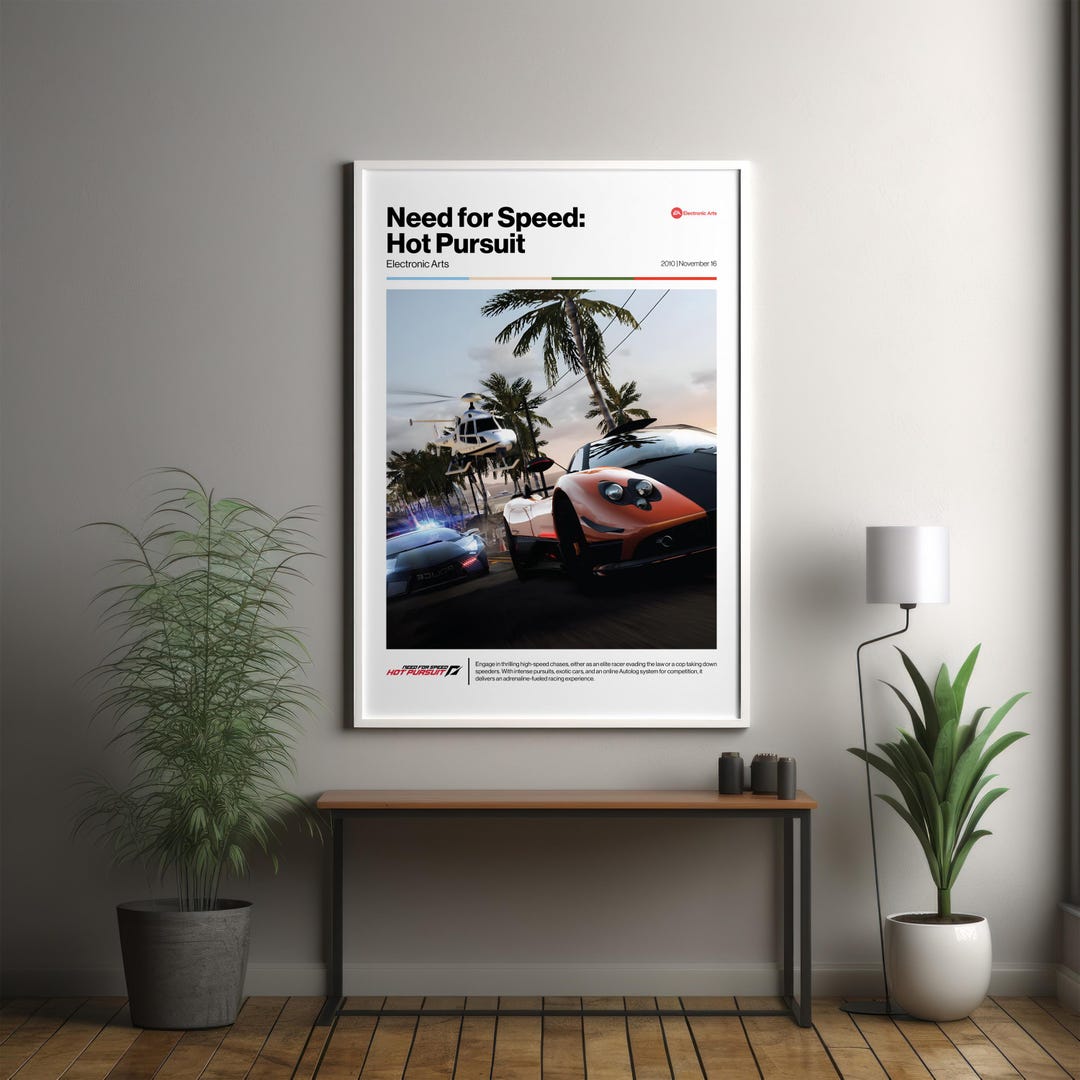 NFS Hot Pursuit Print | Need for Speed Wall Poster | Video Game Poster ...
