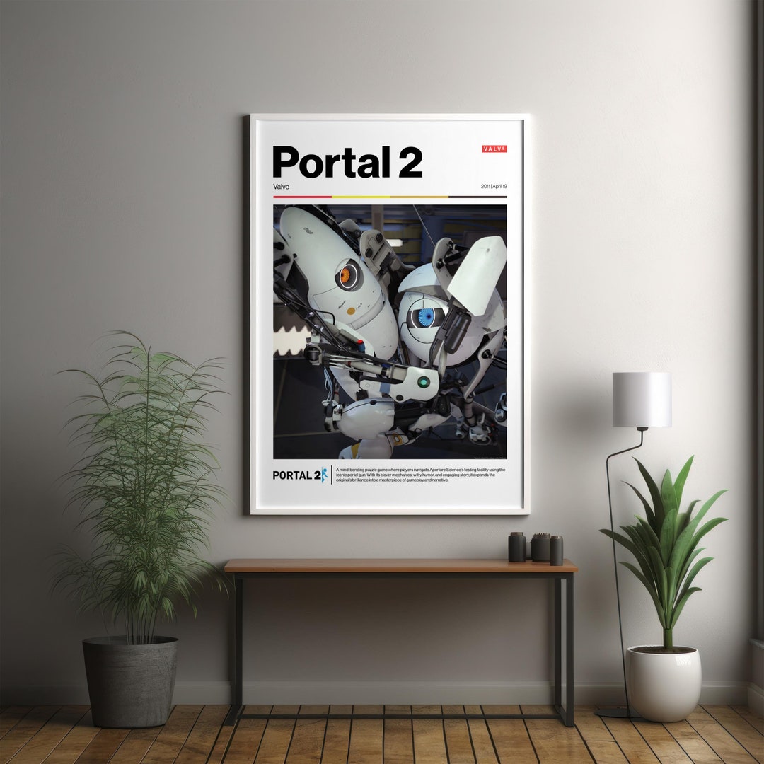 Portal 2 Print Portal 2 Wall Art Poster Video Game Poster Minimalist ...