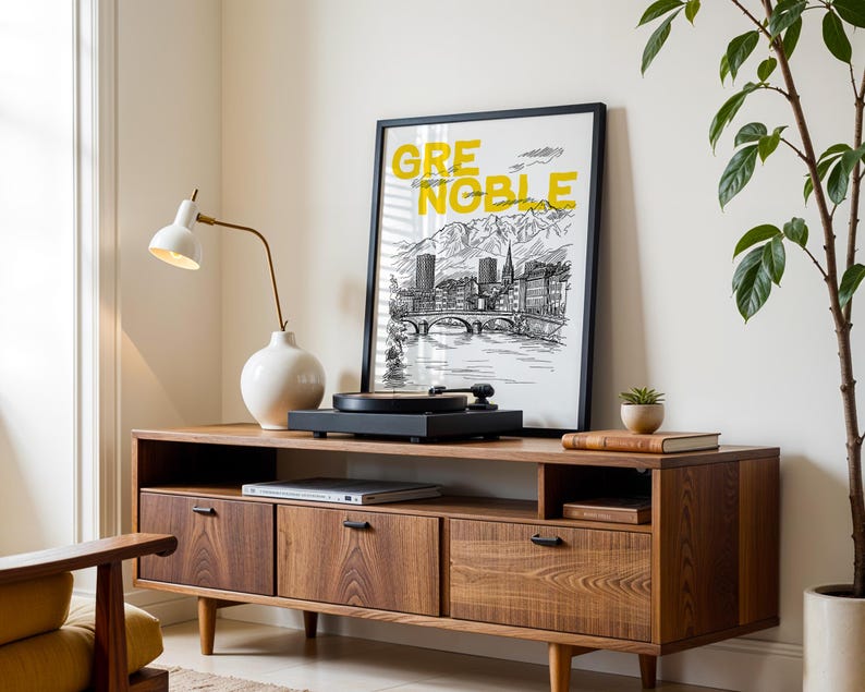 Grenoble City Wall Art Print, Grenoble France Cityscape Poster - Etsy UK