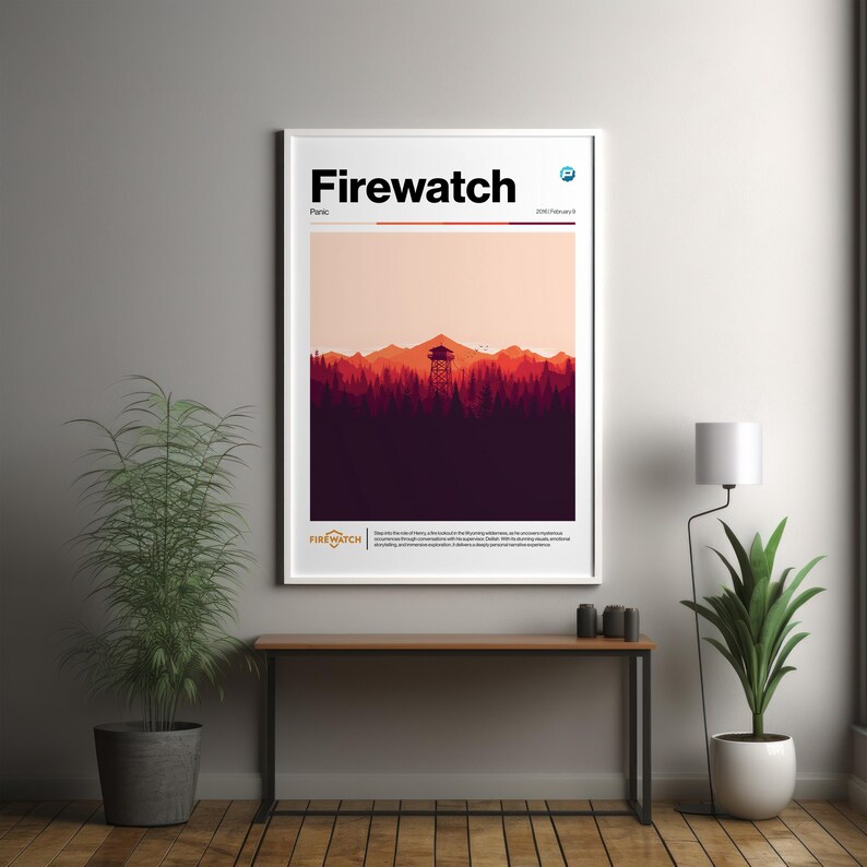 Firewatch Print | Firewatch Wall Poster | Video Game Poster | Minimalist Game Print | Adventure ...