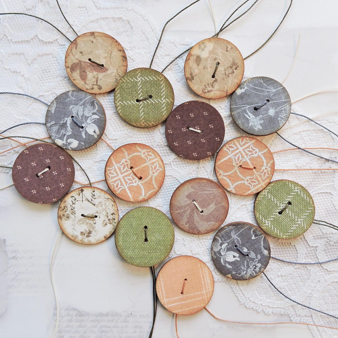 Paper Buttons, Ephemera Bundle Pack, Homemade Vintage Style - Etsy