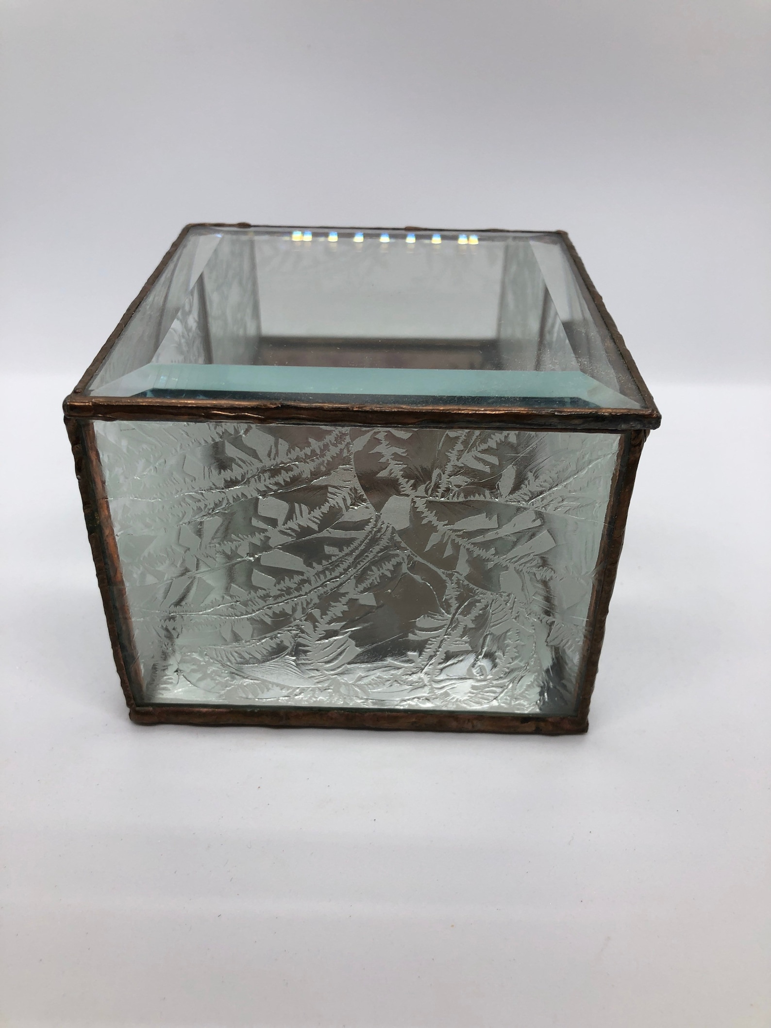 Etched Glass Beveled Box - Etsy