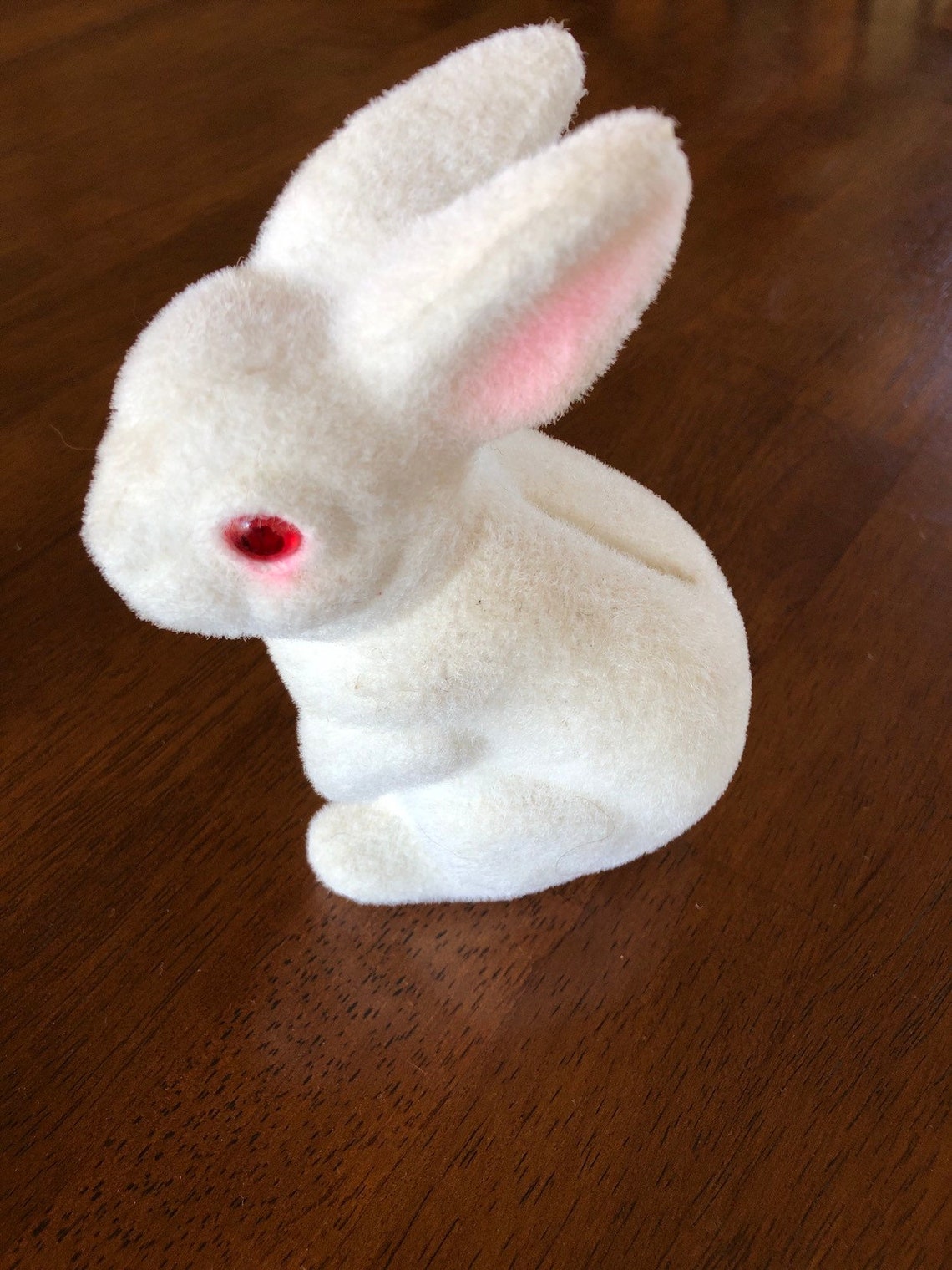 Vintage Flocked White Bunny Rabbit - Etsy