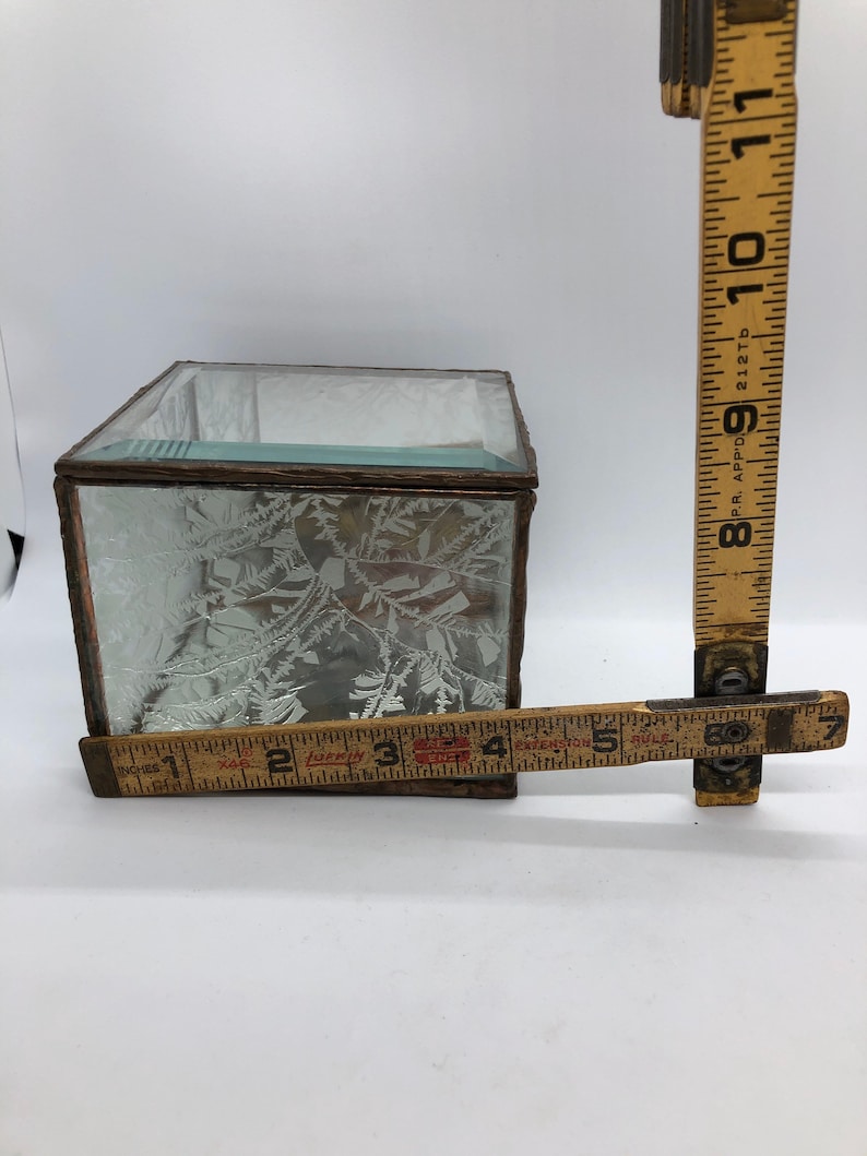 Etched Glass Beveled Box - Etsy