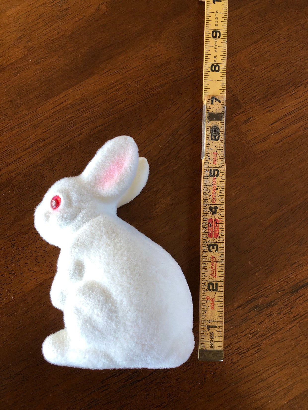 Vintage Flocked White Bunny Rabbit - Etsy