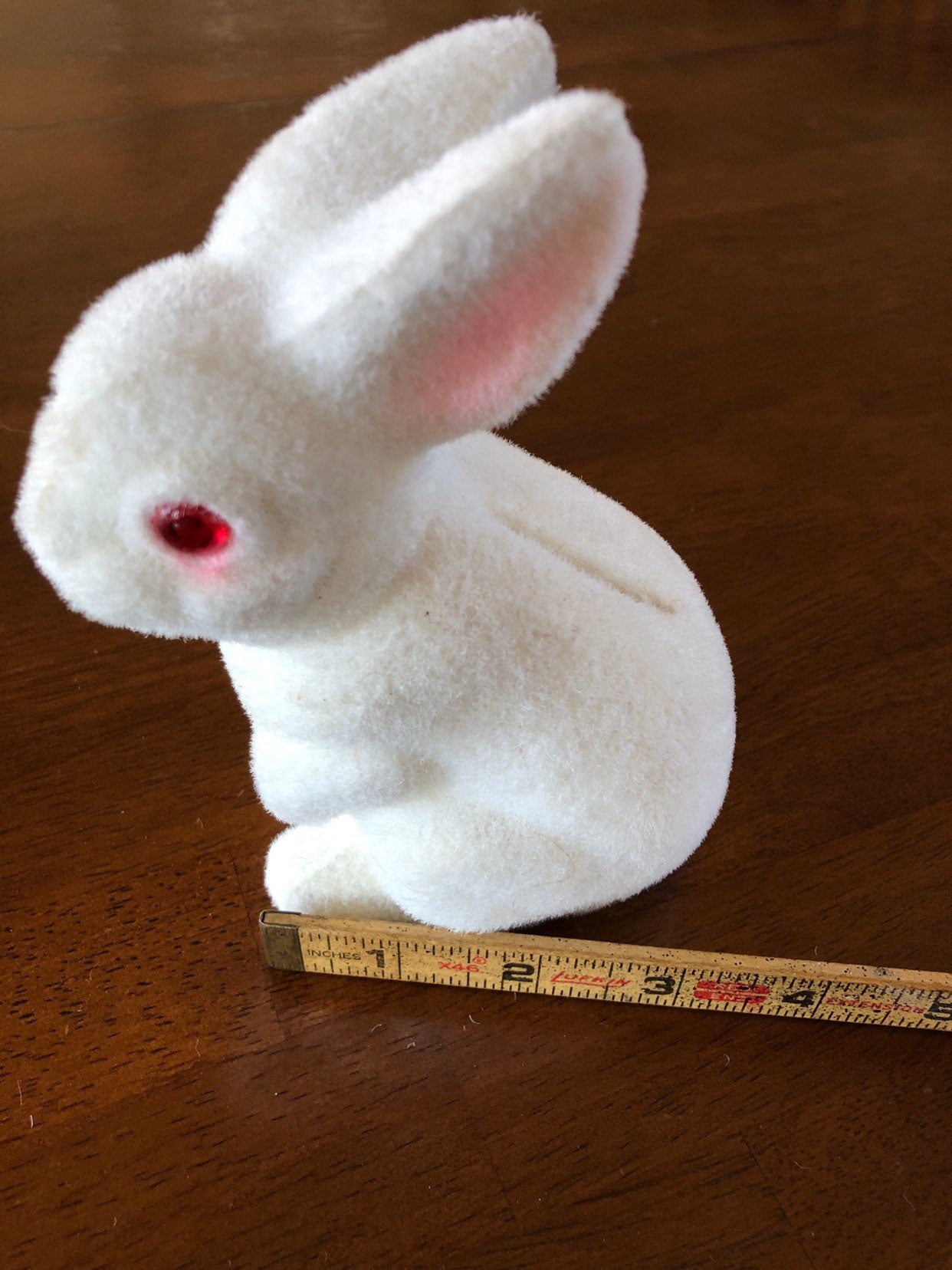 Vintage Flocked White Bunny Rabbit - Etsy