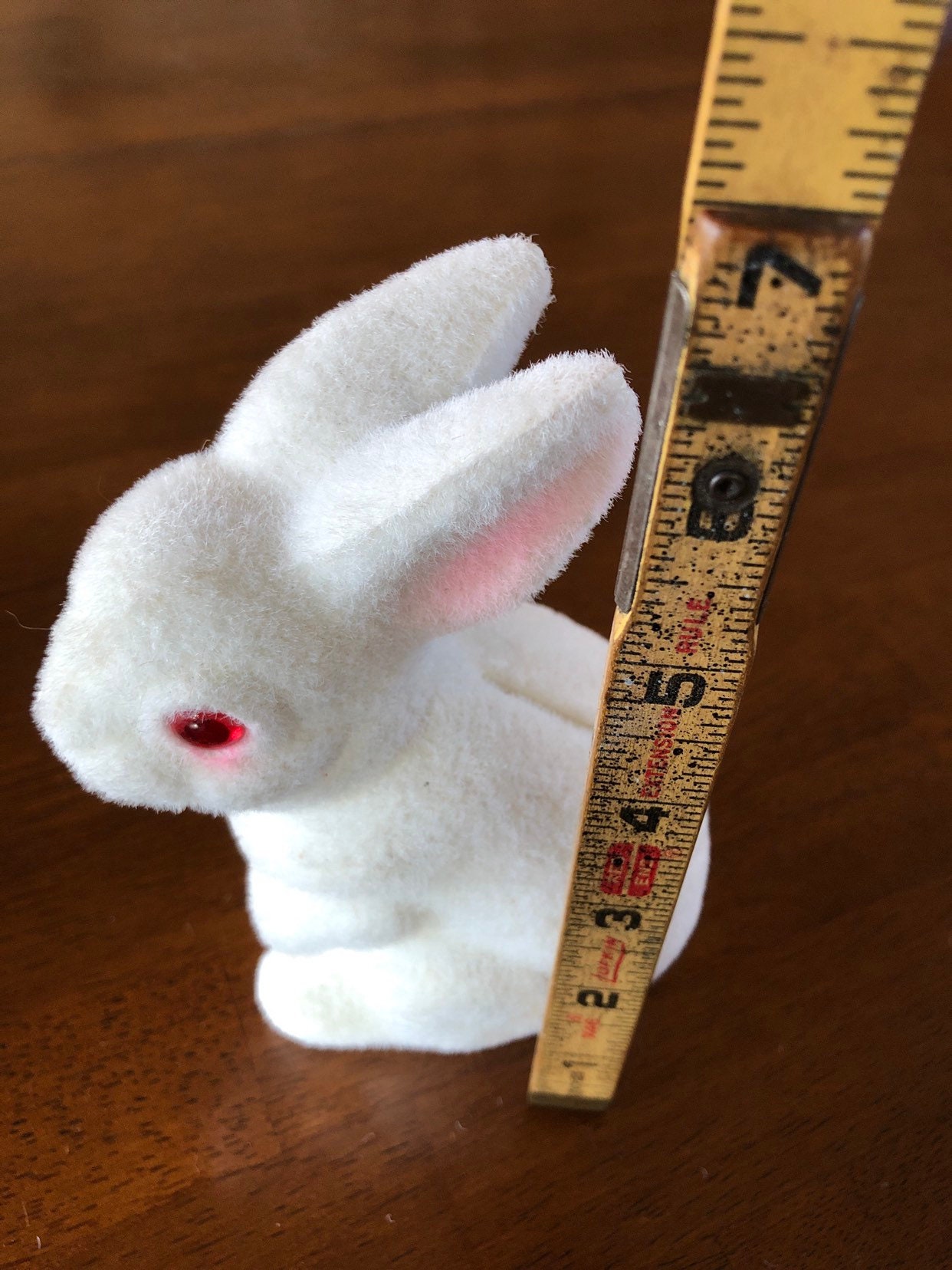 Vintage Flocked White Bunny Rabbit - Etsy