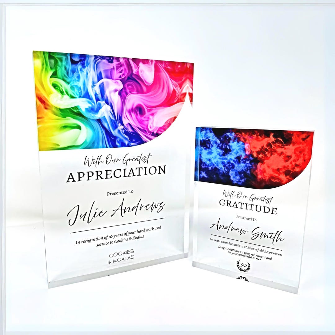 Personalised Acrylic Award Plaque: Employee Appreciation, Years of ...