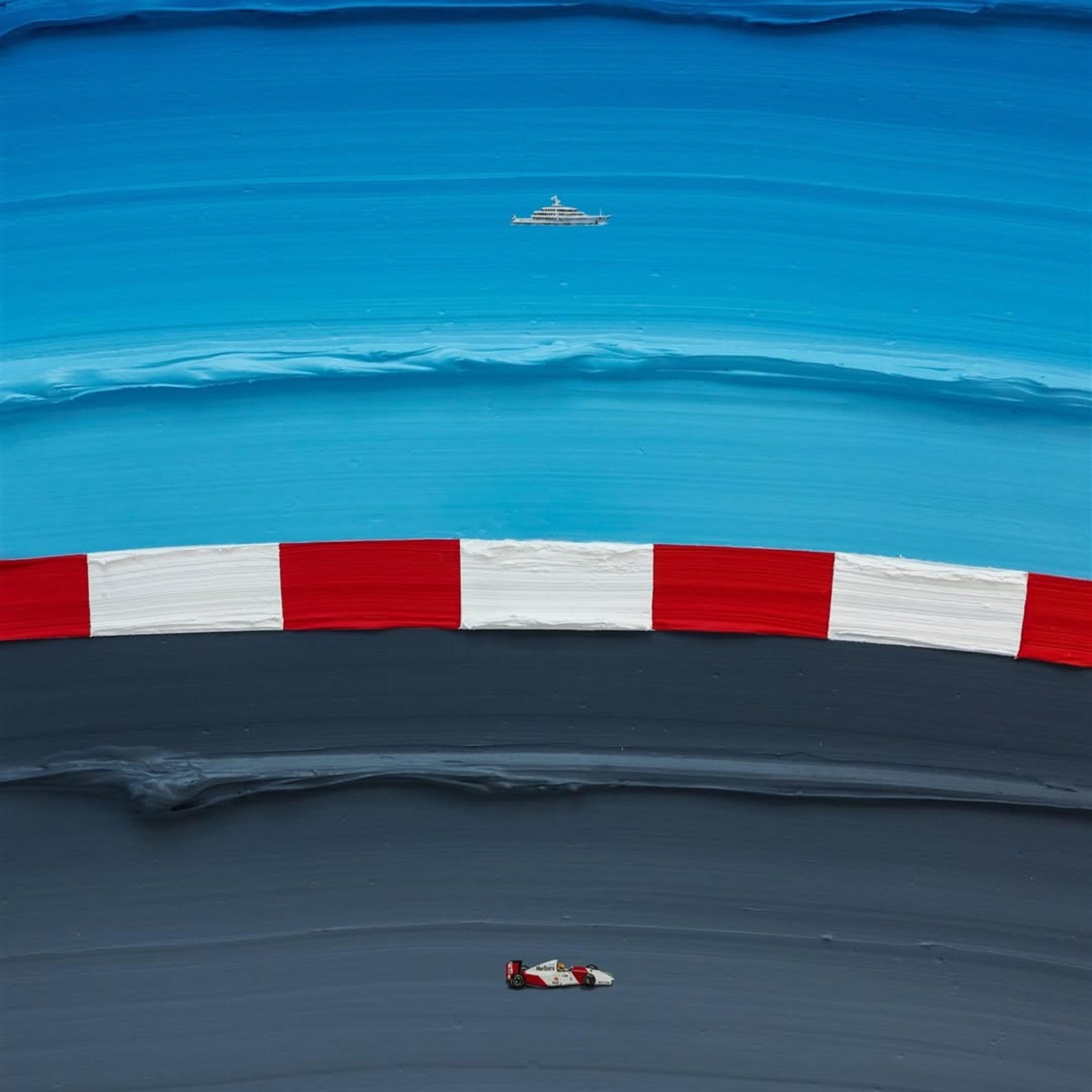 F1 Painting – Monaco Grand Prix Wall Art – Textured Formula 1 Race Car ...