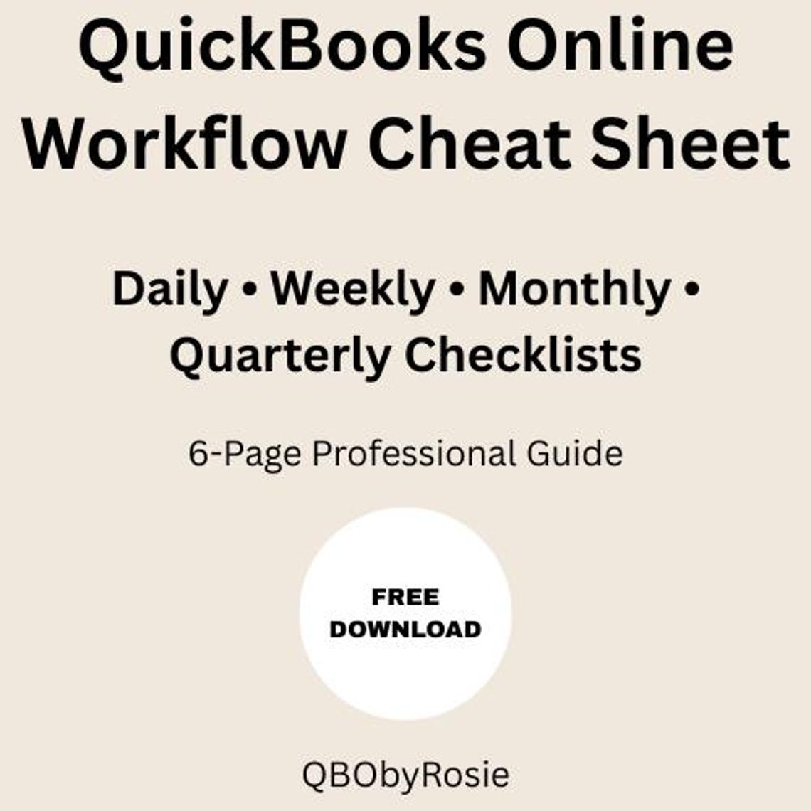 Quickbooks Online Bookkeeping Checklist - Small Business Workflow (PDF ...