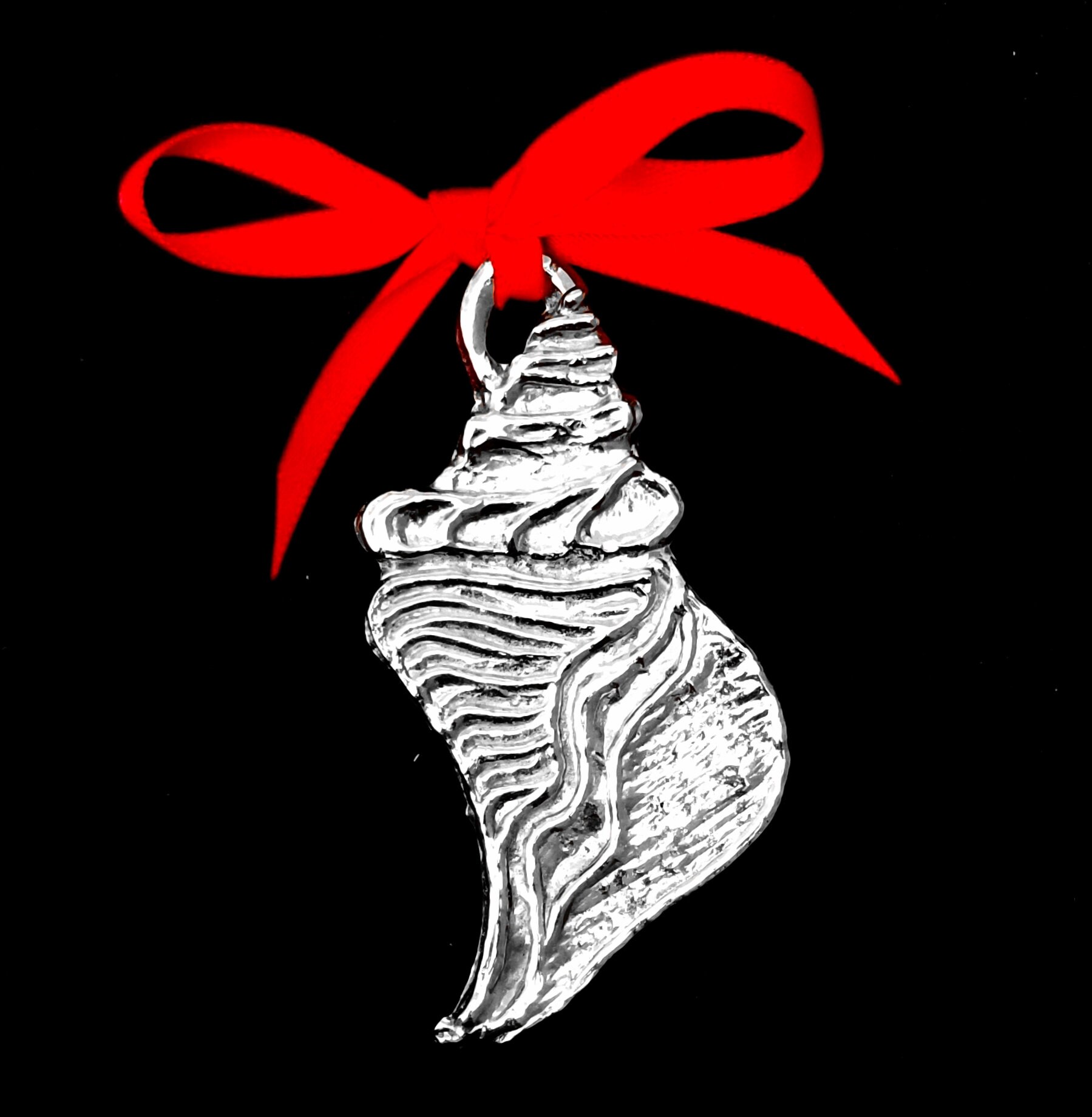 Conch Shell Pewter Shell Ornament - Etsy