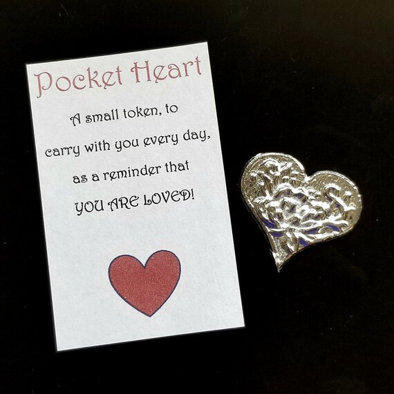 Pewter Pocket Heart with this note included: A small | Etsy