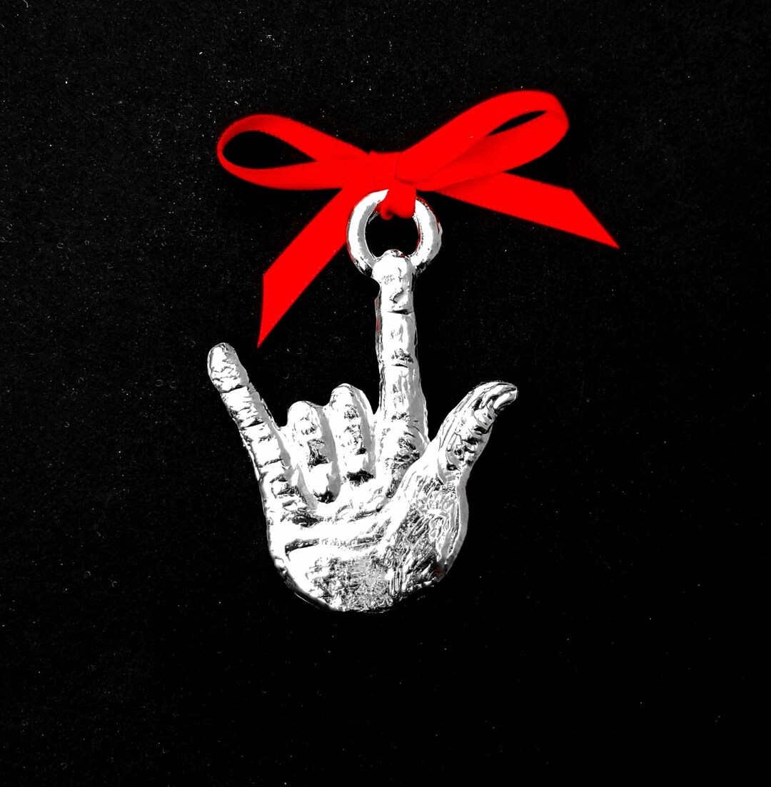 I Love You, Sign Language, ILY Sign, Pewter Ornament - Etsy