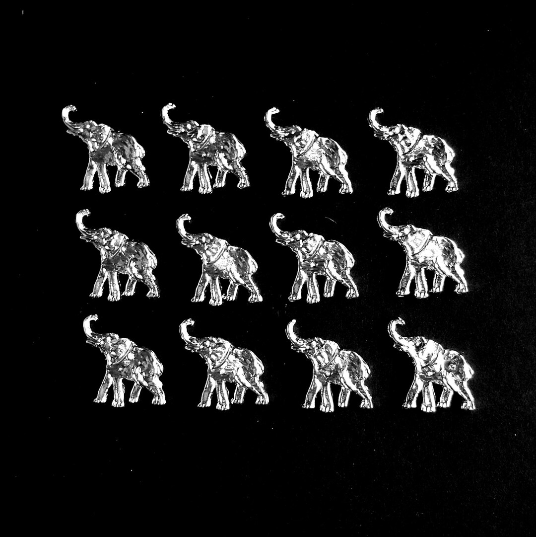 Set of 12 Pocket Elephants, Pewter - Etsy
