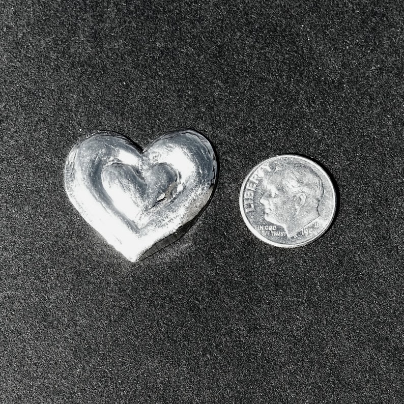 Pewter Pocket Hearts, Set of Twelve, Heart Within a Heart - Etsy