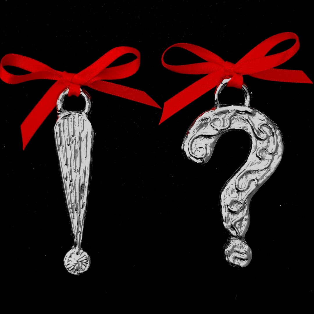 Set of Exclamation Point and Question Mark Pewter Ornaments - Etsy