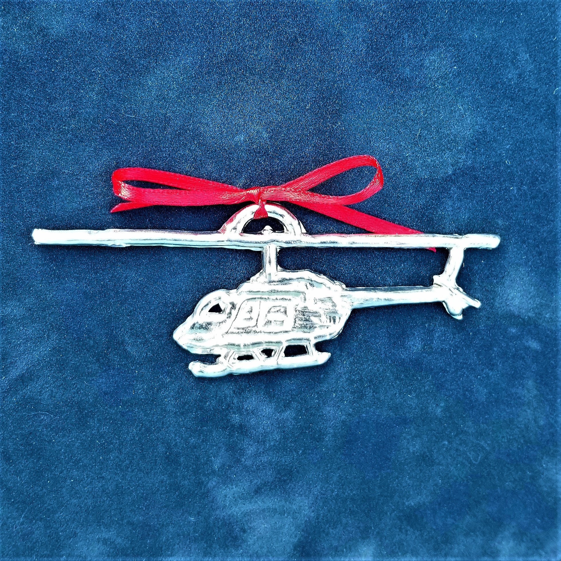 Pewter Helicopter Ornament - Etsy