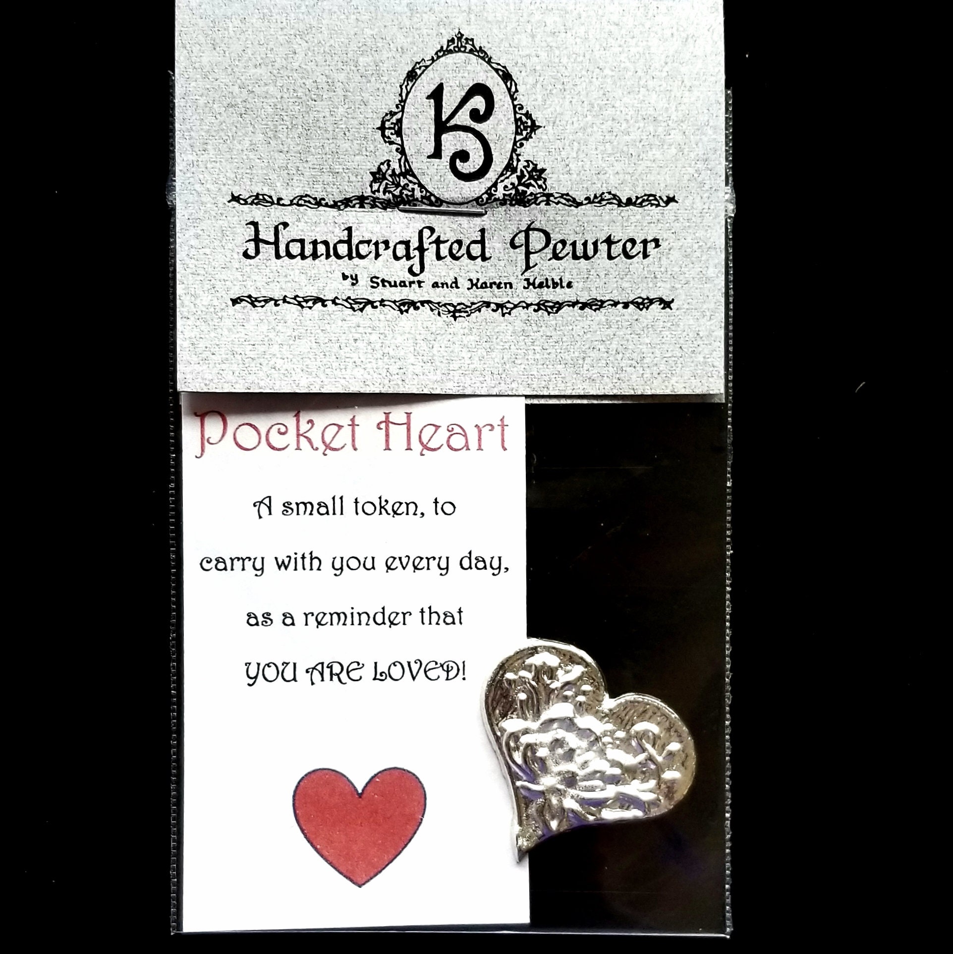Pewter Pocket Heart with this note included: A small | Etsy
