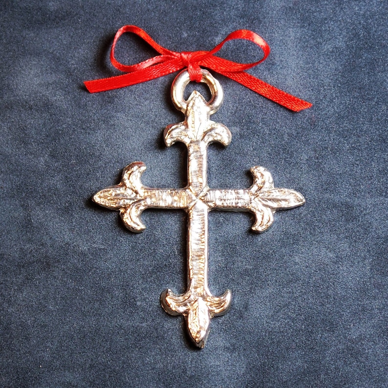 Pewter Cross Ornament - Etsy