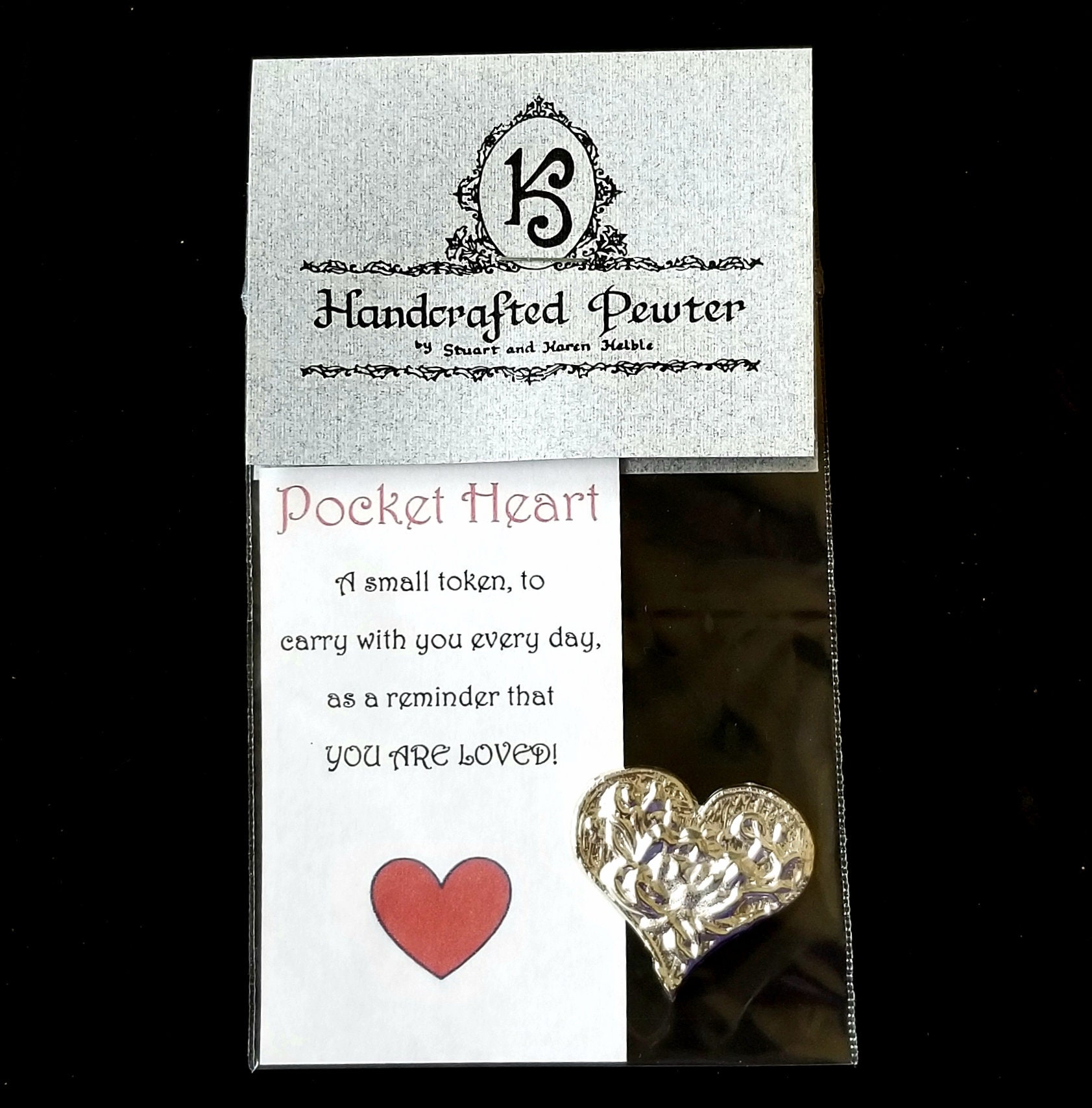 Pewter Pocket Heart with this note included: A small | Etsy