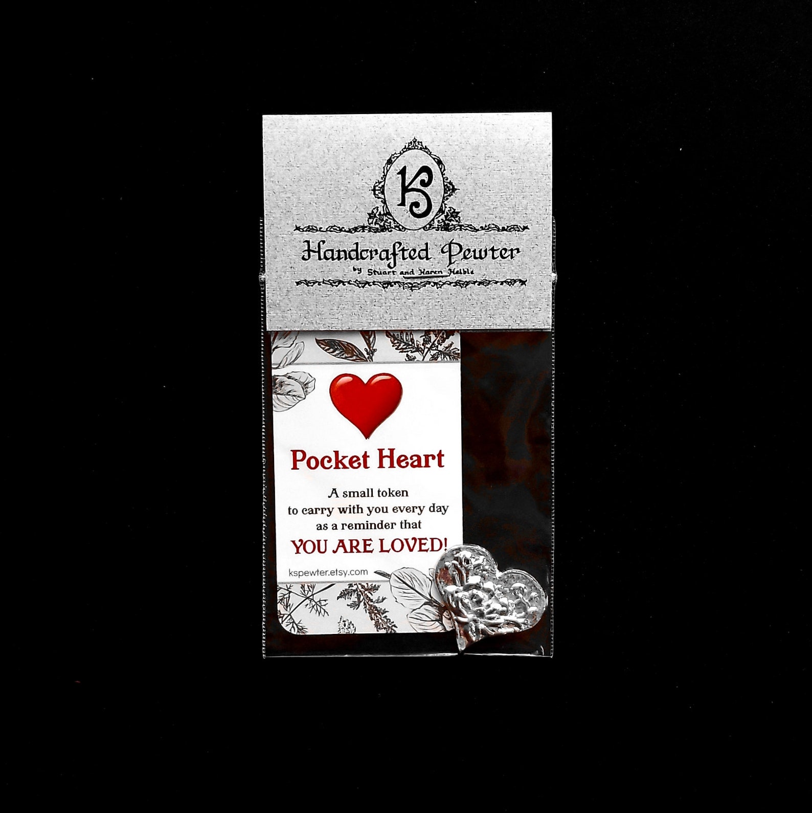 Pewter Pocket Heart With This Note Included: a Small | Etsy
