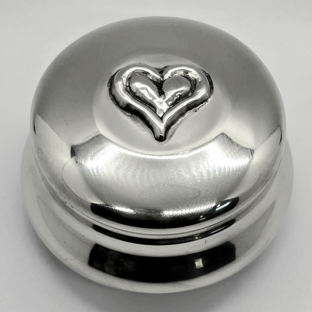 Baby Tooth Fairy Box With a Heart on the Lid #2a, Handmade Pewter - Etsy