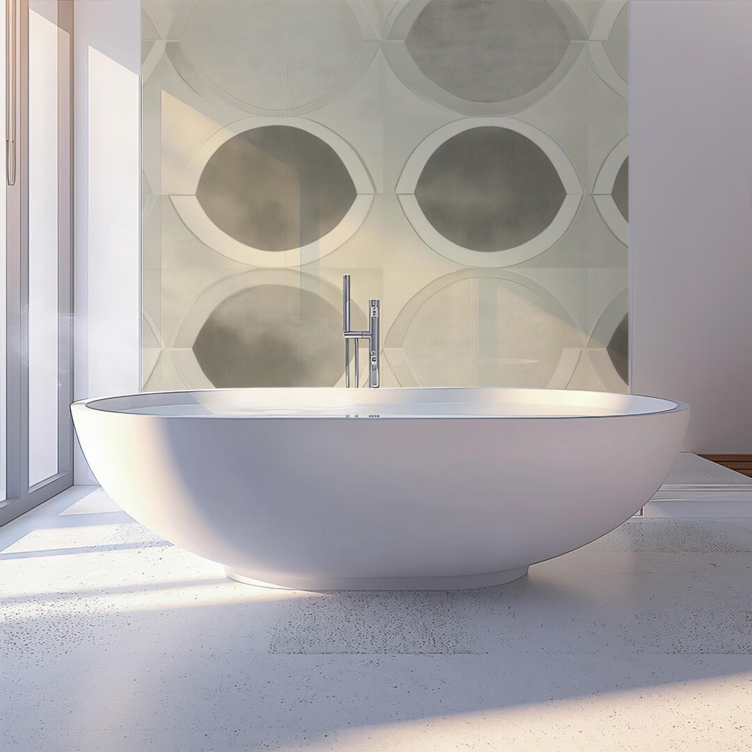 3D Geometric Circle Wallpaper – Neutral Embossed Wall Mural for Modern ...