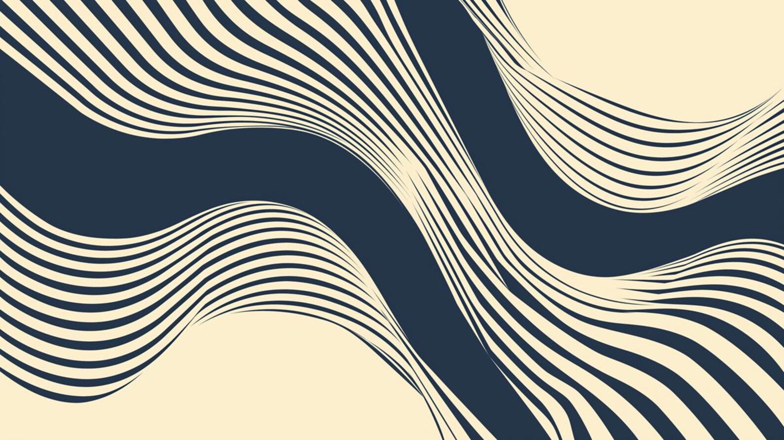 Navy and Beige Wave Mural Wallpaper: Modern Cafe Decor - Etsy