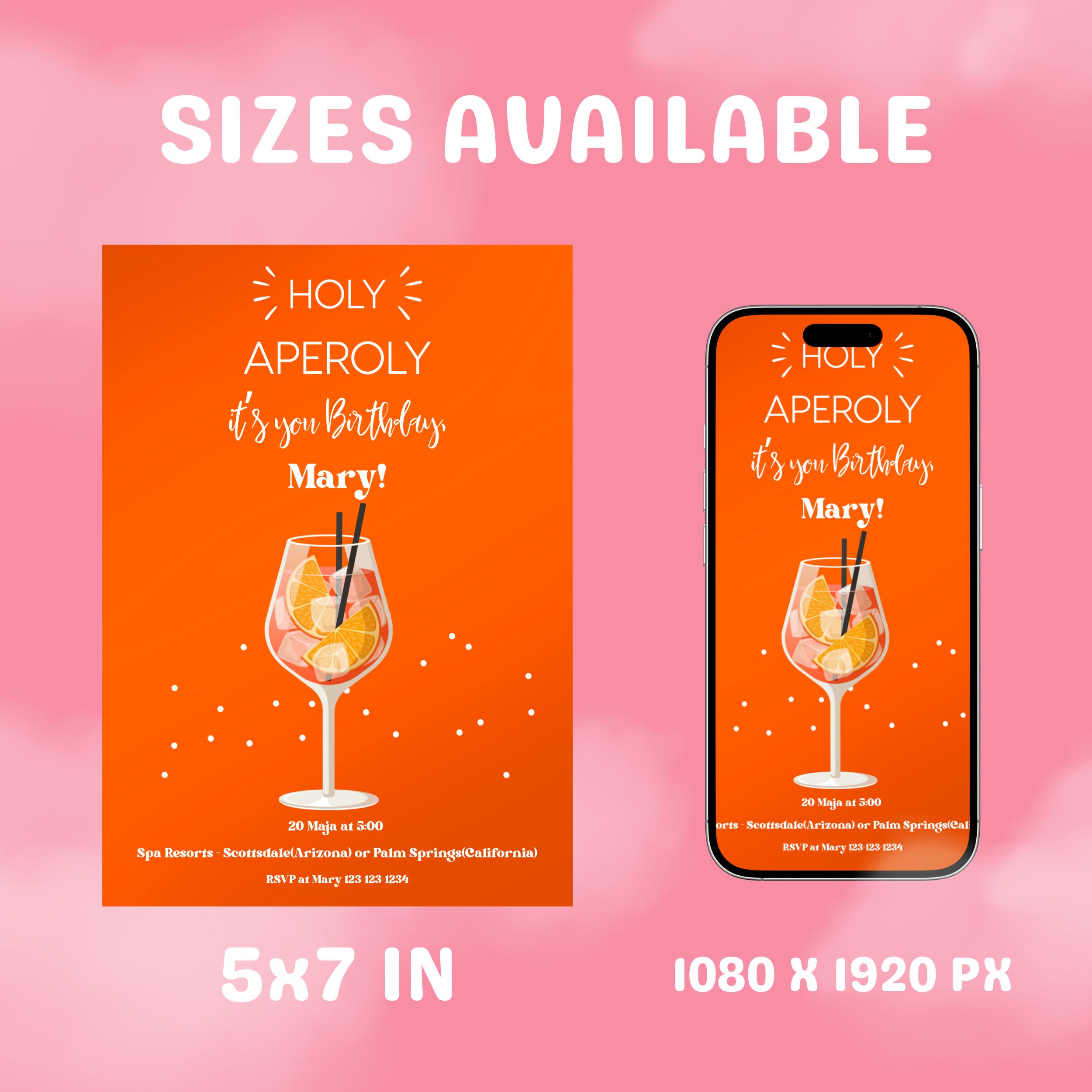 Aperol Spritz Birthday Invitation: Milestone Birthday Party (digital ...