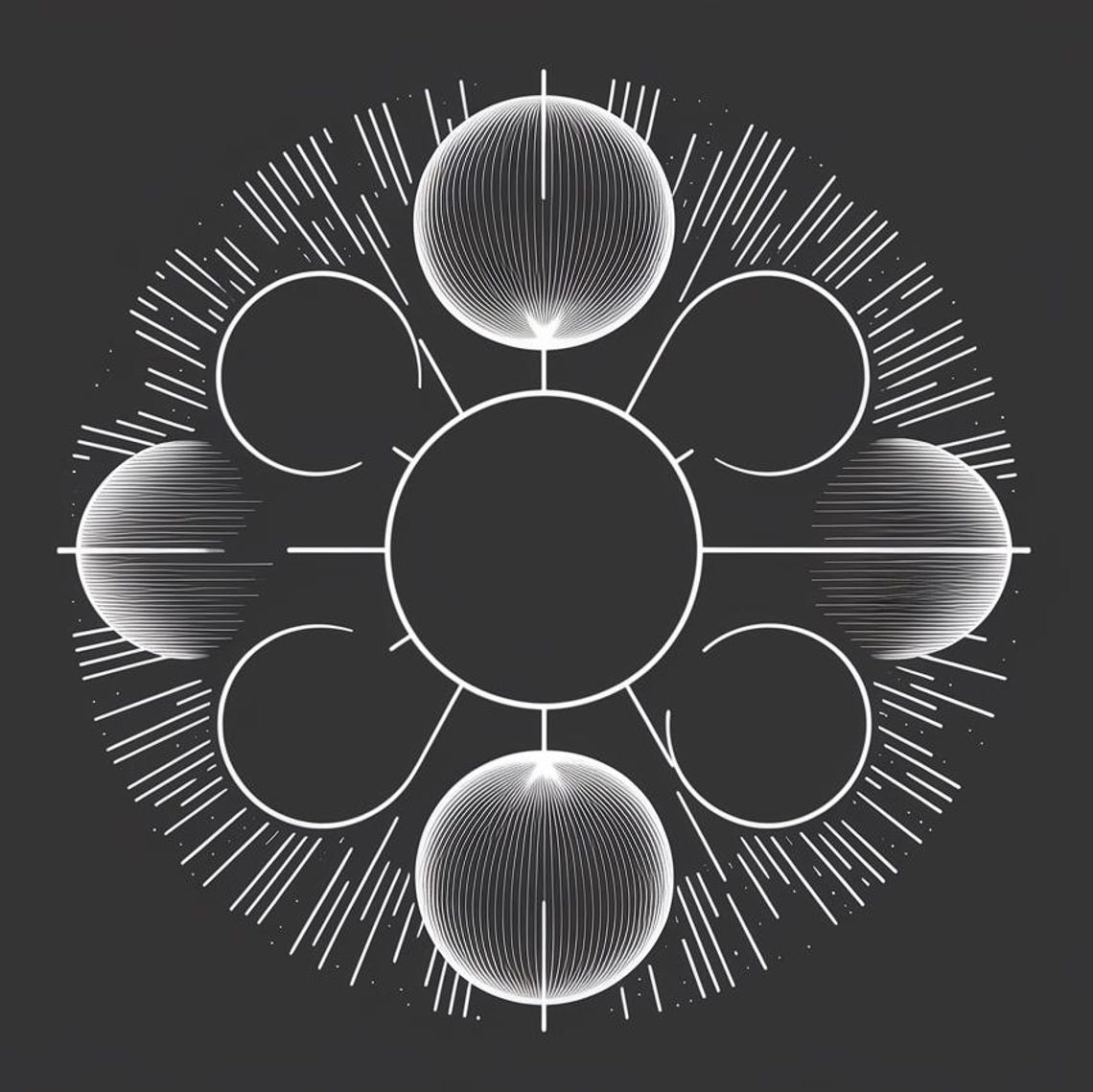 Celestial Moon Phase Line Art | Boho Space Design | Intricate Moon ...