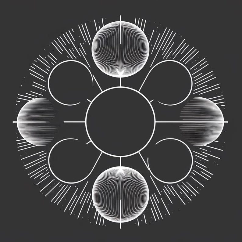 Celestial Moon Phase Line Art | Boho Space Design | Intricate Moon ...