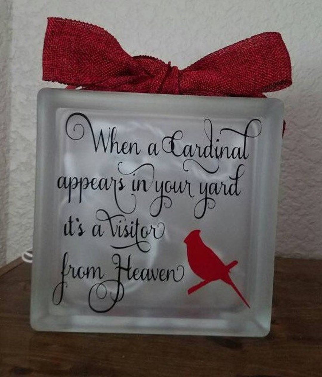 When a Cardinal Appears in Your Yard Its a Visitor From Heaven lg Glass ...