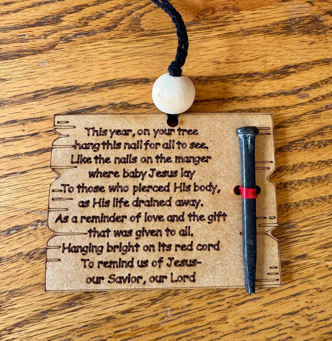 Story of the Nail Ornament, Christmas Ornament, Nail Poem, Jesus - Etsy