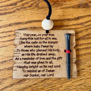Story of the Nail Ornament, Christmas Ornament, Nail Poem, Jesus - Etsy