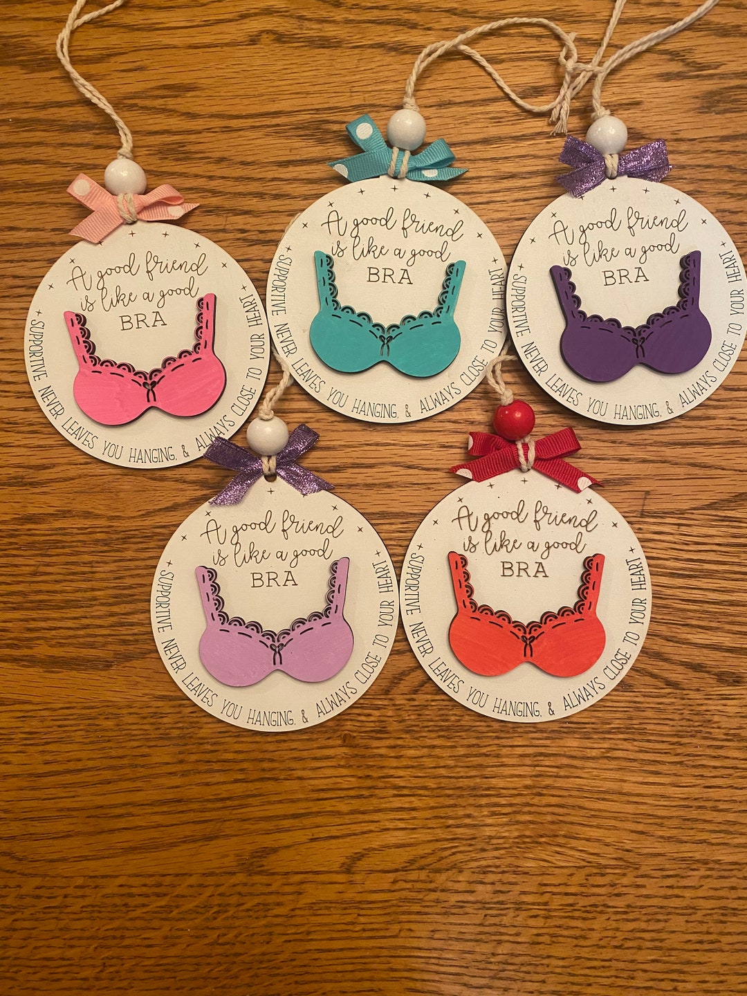 Friends Are Like a Bra Ornament, Funny Ornament, Gift for Friend, Bra ...