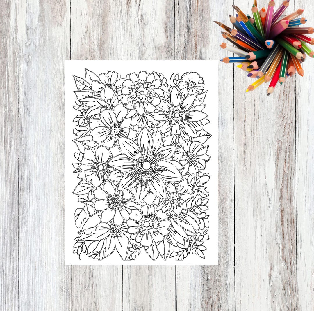 Adult Coloring Page | Flower Mandala | Instant Download I Printable ...
