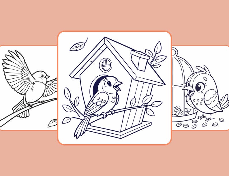 Printable Bird Coloring Page - Easy Bird Sketch Art for Kids & Adults ...